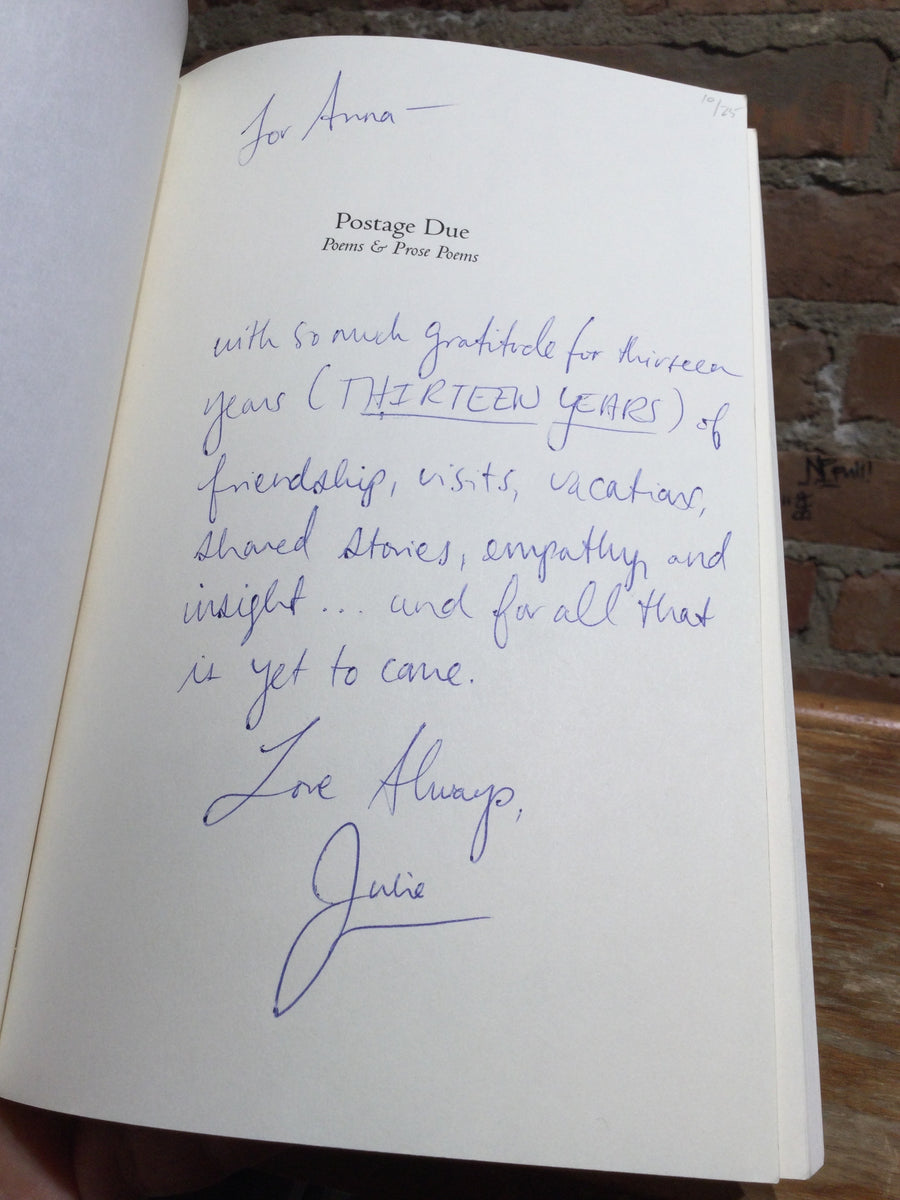 Wade, Julie Marie: Postage Due [used hardcover] – Open Books: A Poem ...