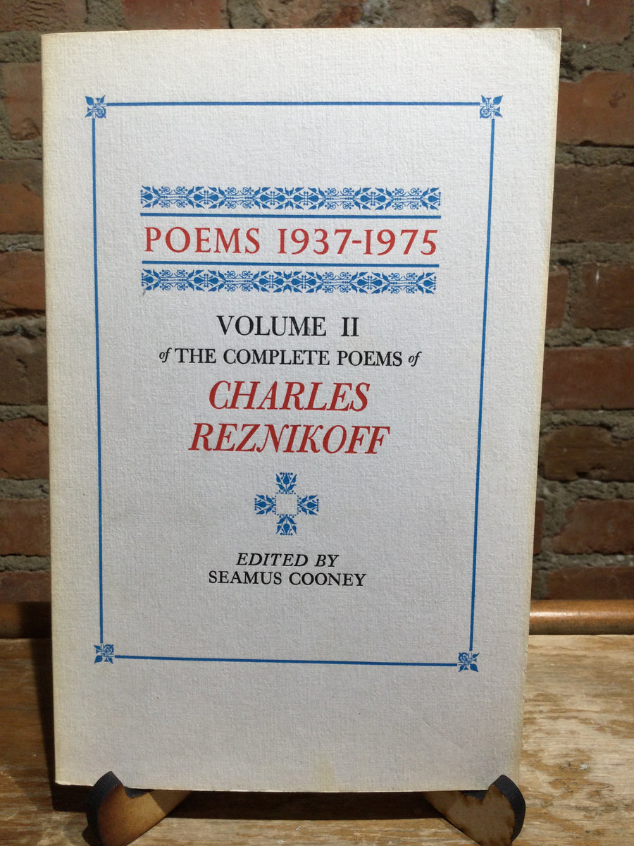 [Rare] Reznikoff, Charles: Poems 1937-1975 Volume II of the Complete P ...